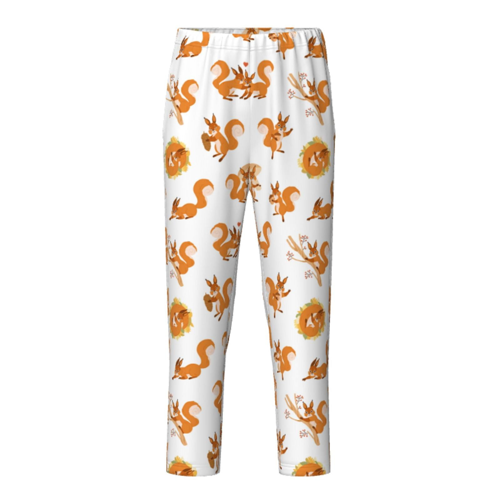 Yiaed Squirrel Playing Print Teenagers' Lounge Pants, Loose PJ Bottoms ...
