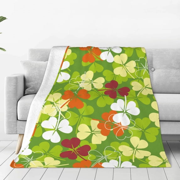 Yiaed St. Patrick's Day3 Pattern Fleece Throw Blanket,Fleece Throw ...