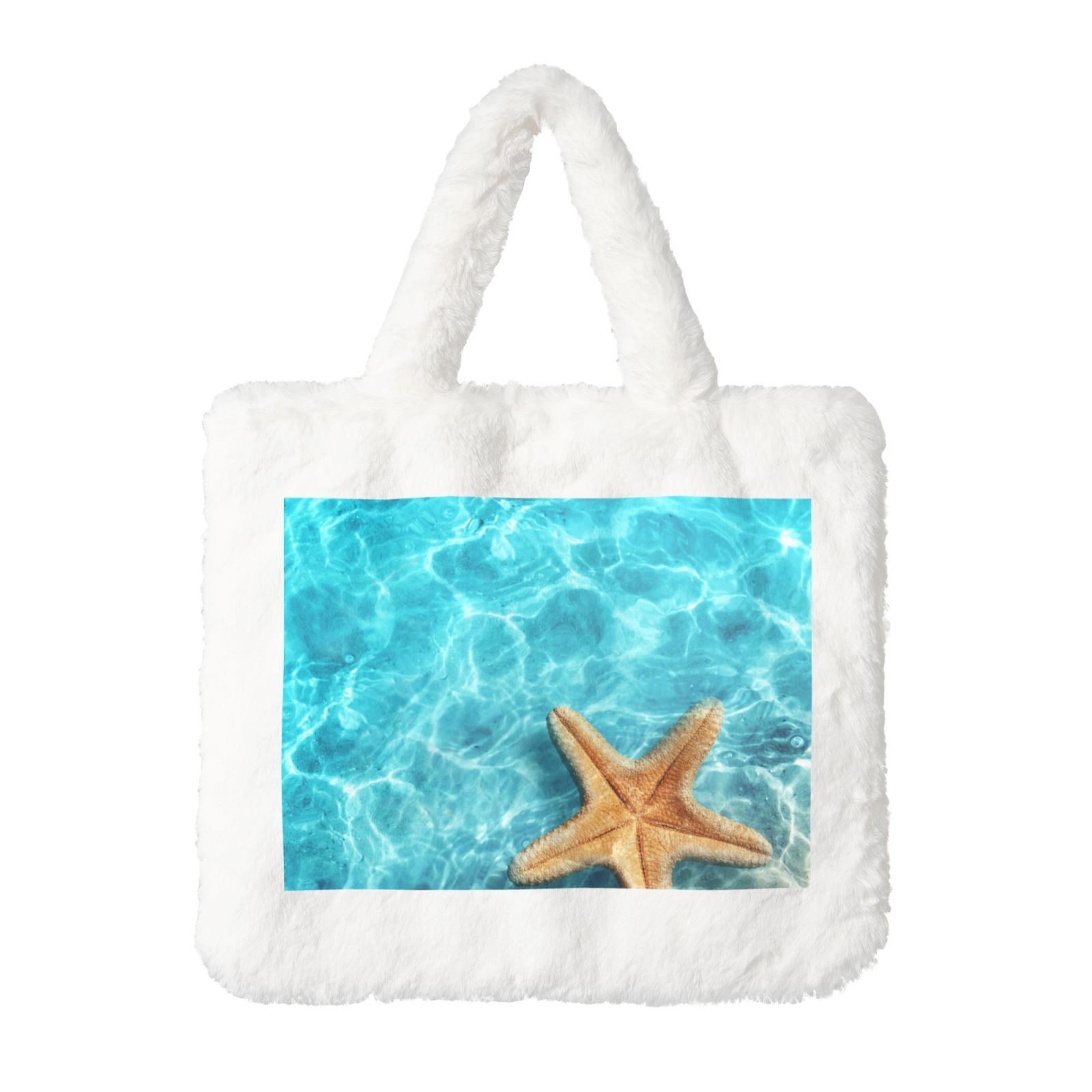 Yiaed Starfish And Seashell On The Beach 1 Print Fluffy Shoulder Bag ...