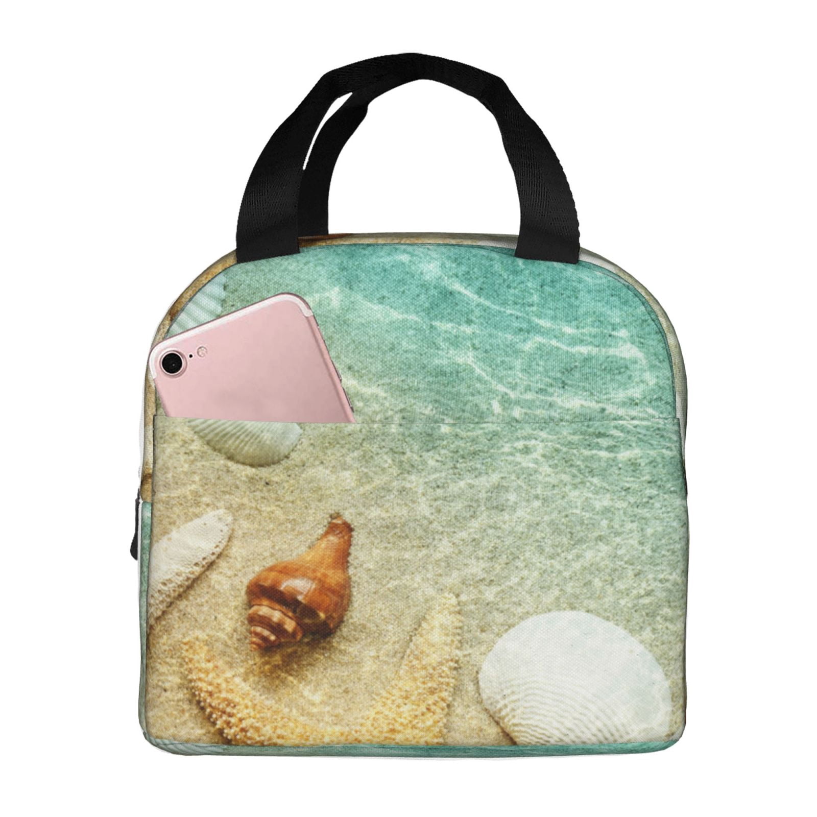 Yiaed Starfish And Seashell On The Beach Print Insulated Lunch Bag ...