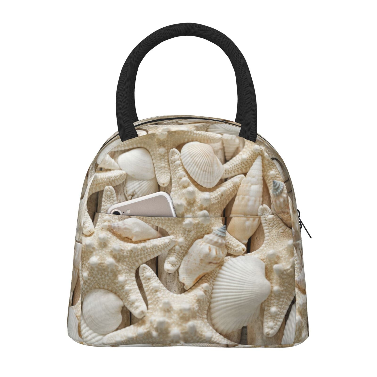 Yiaed Starfish and Sea Shells Print Lunch Bag Adult Insulated Lunch Box ...
