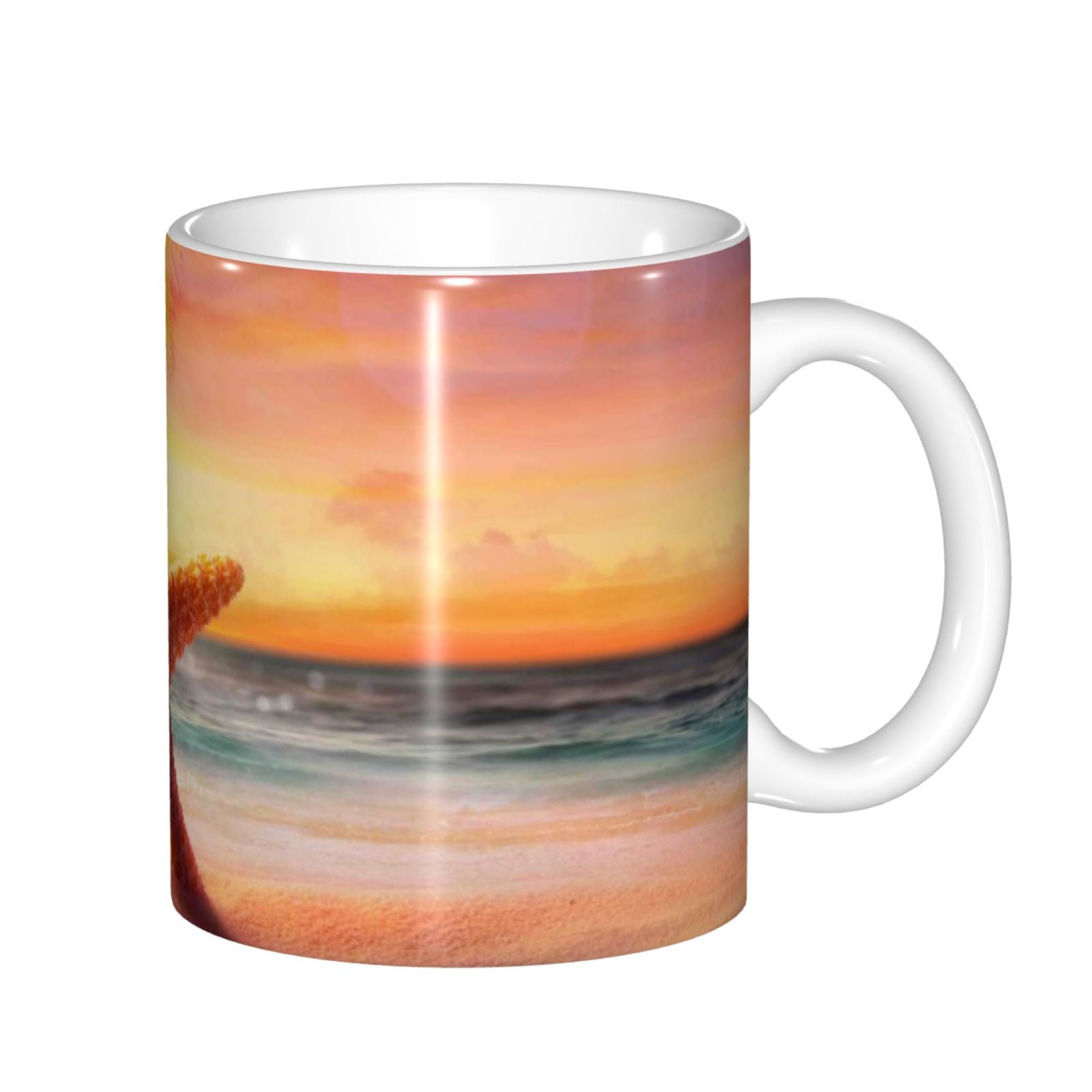 Yiaed Starfish Sunset Sea Beach Print Ceramics Coffee,Large Handle ...