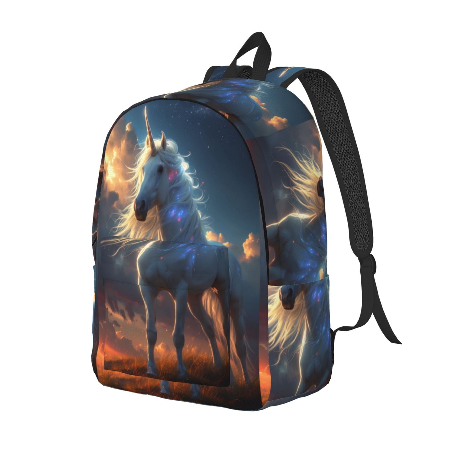 Yiaed Starry Light White Horse Print Print Laptop Backpack Travel ...