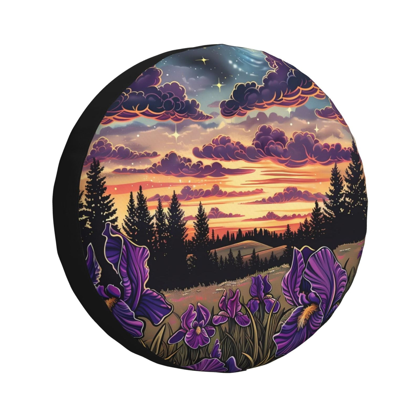 Yiaed Starry Night Purple Irises Print Print Tire Wheel Cover, tire ...