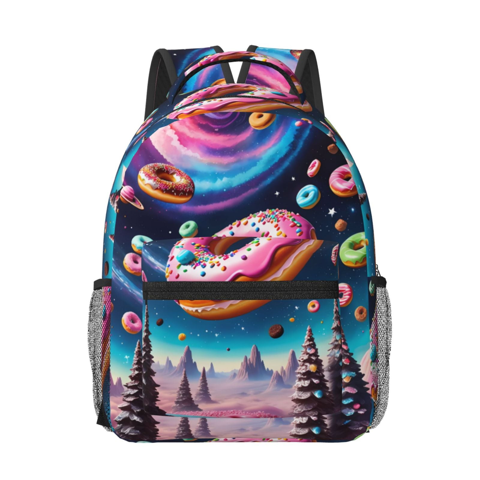 Yiaed Starry Sky Pine Tree Donut Print School Backpack College Backpack ...