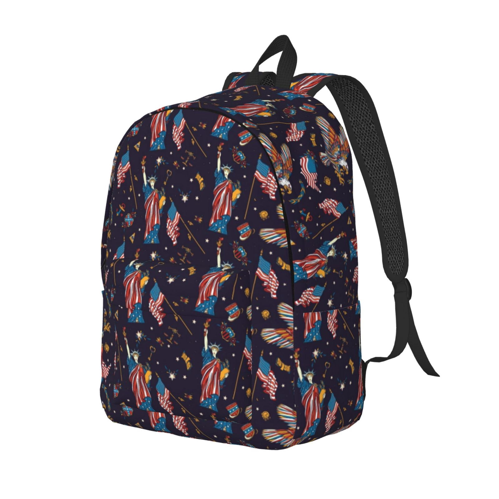 Yiaed Statue Of Liberty Eagle Print Print Laptop Backpack Travel Canvas ...