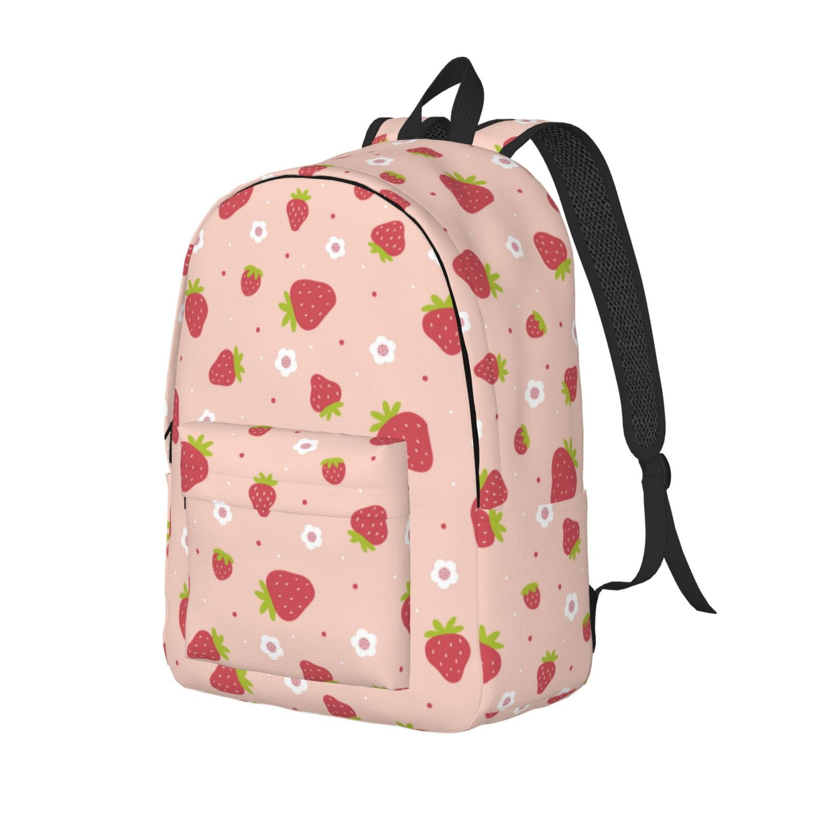Yiaed Strawberries Print Print Laptop Backpack Travel Canvas Backpack ...