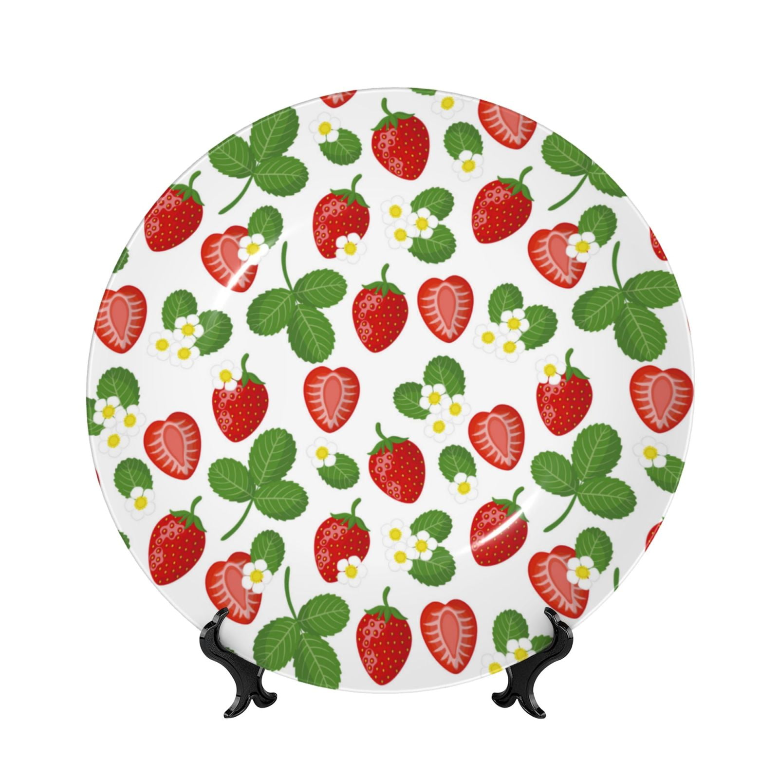 Yiaed Strawberry Print Bone China Decorative Plate Ceramic Dinner ...