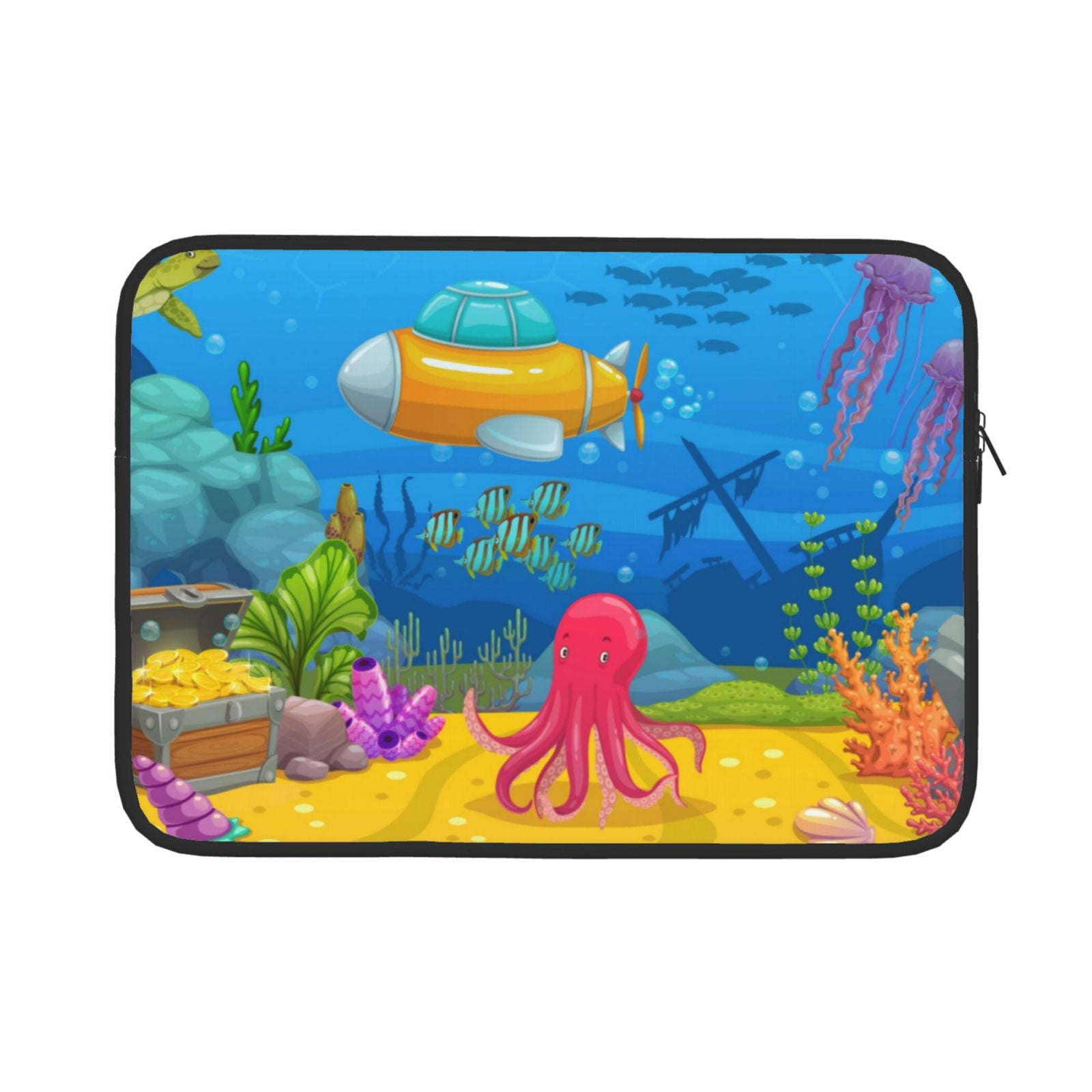 Yiaed Submarine And Landscape Print Laptop Sleeve Protective Case ...