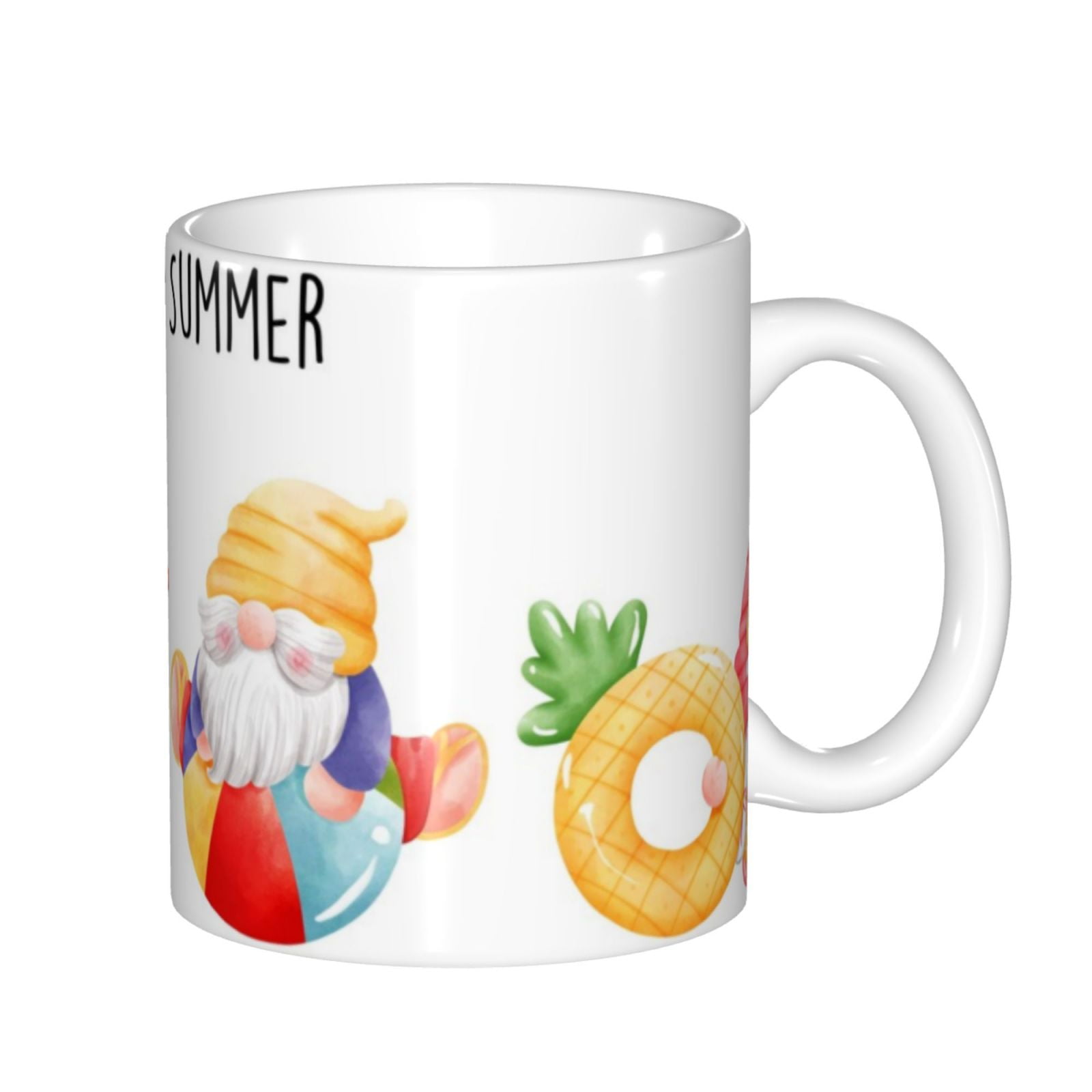 Yiaed Summer Gnome Print Ceramics Coffee,Large Handle Design,Extra ...