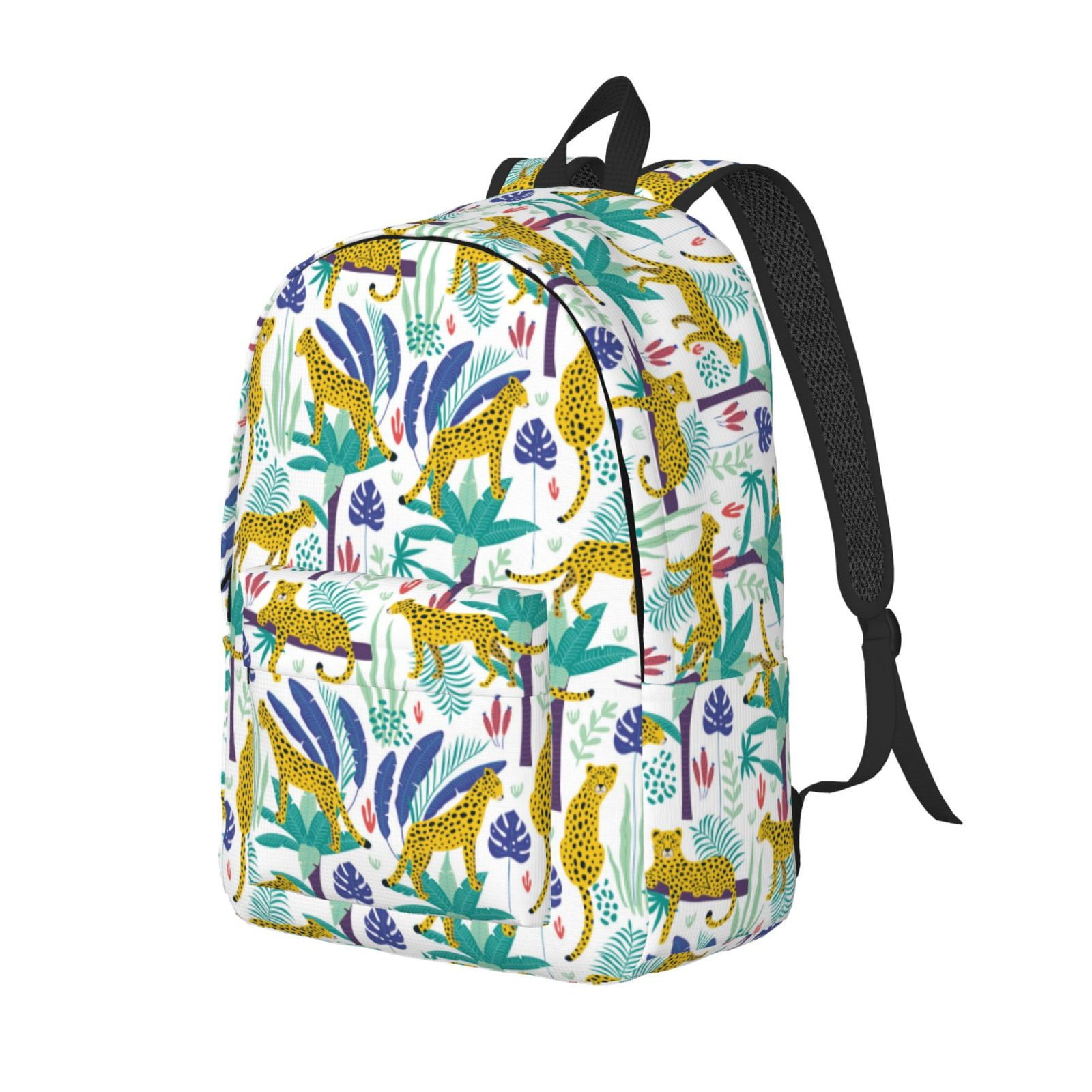 Yiaed Summer Leopard Print Print Laptop Backpack Travel Canvas Backpack ...