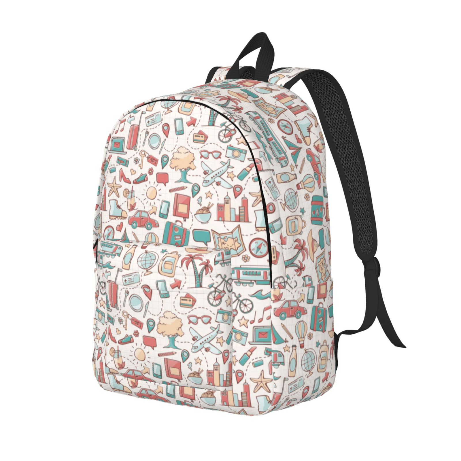 Yiaed Summer Life Print Print Laptop Backpack Travel Canvas Backpack ...