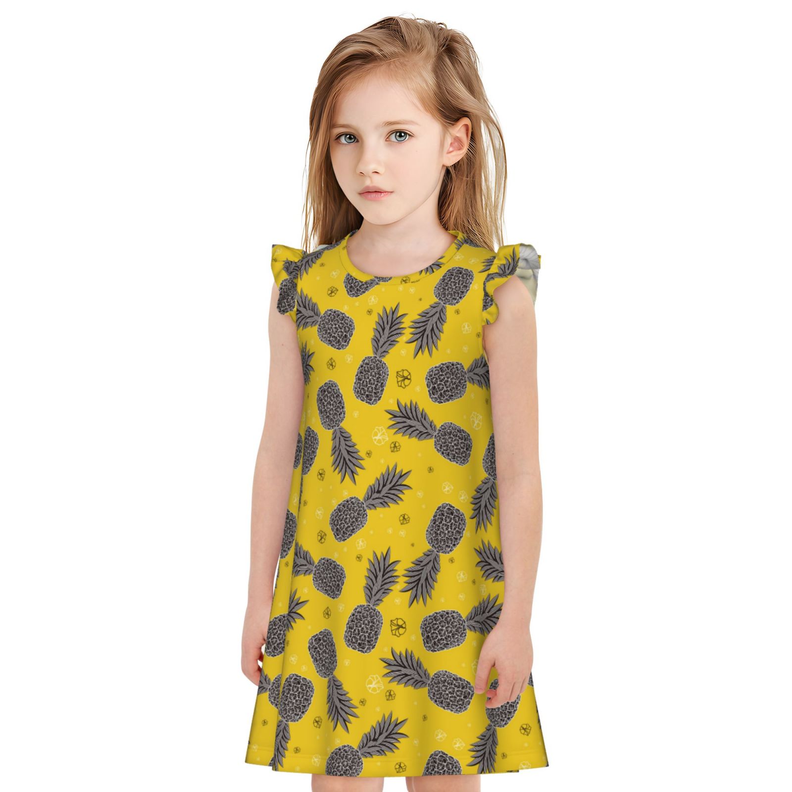 Yiaed Summer Pineapple Print Girls Nightgowns, Princess Pajama Dresses ...