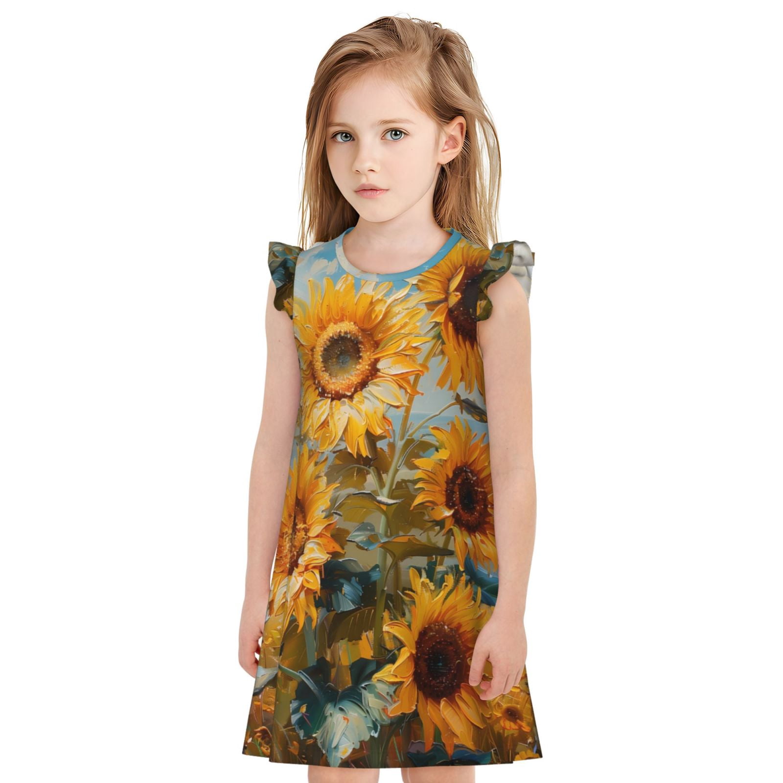 Yiaed Sunflower Field Art Print Girls Nightgowns, Princess Pajama ...