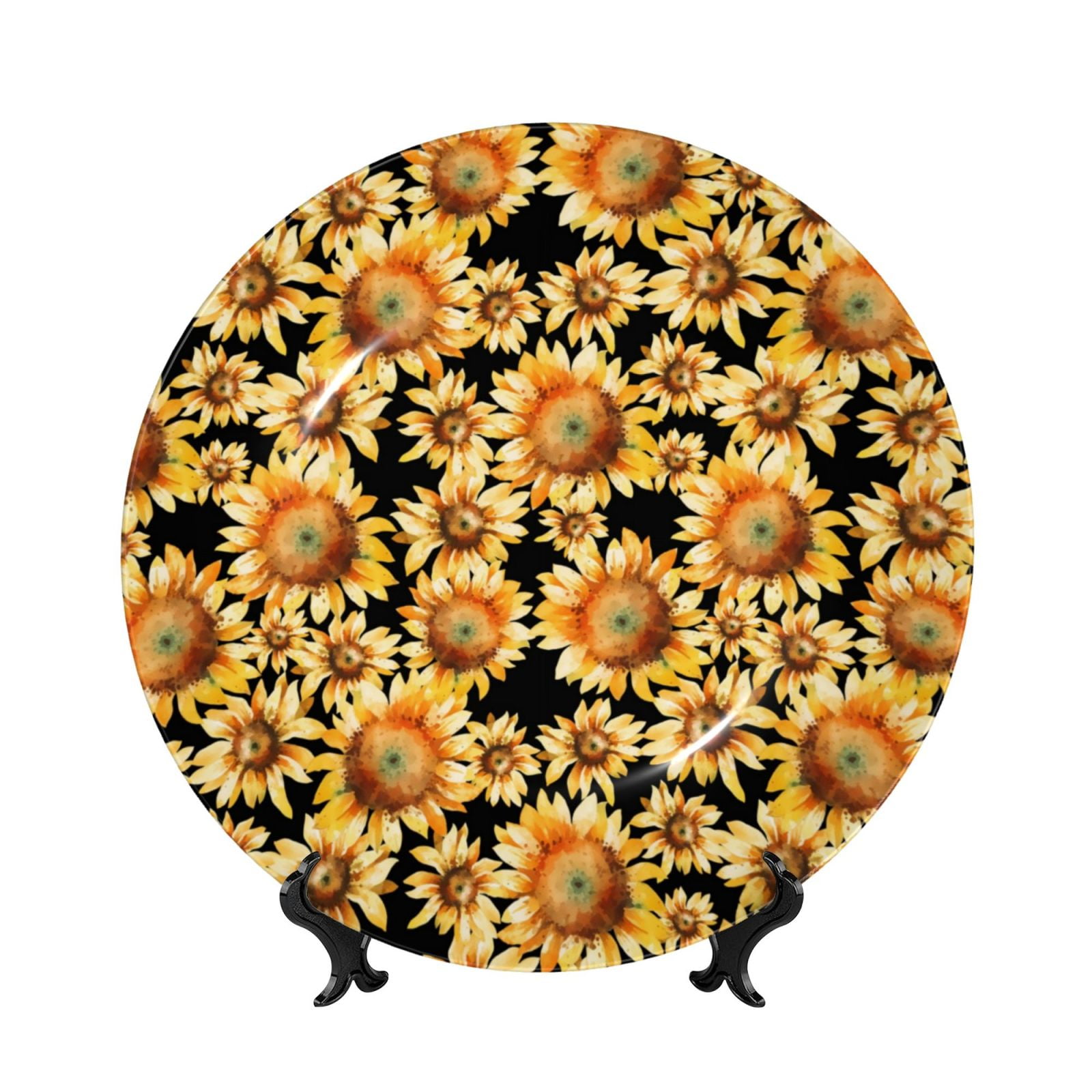 Yiaed Sunflowers 1 Print Bone China Decorative Plate Ceramic Dinner ...