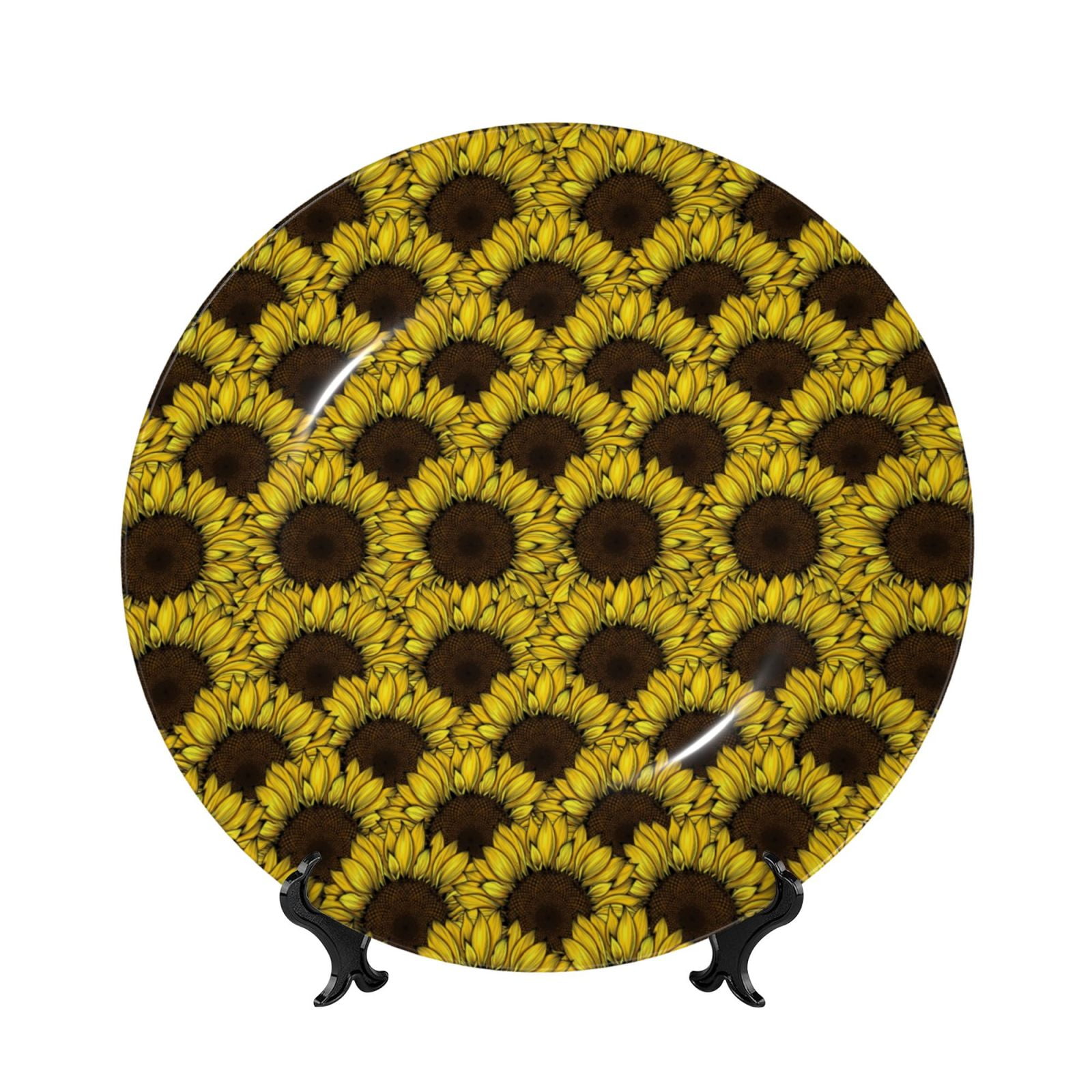 Yiaed Sunflowers 3 Print Bone China Decorative Plate Ceramic Dinner ...