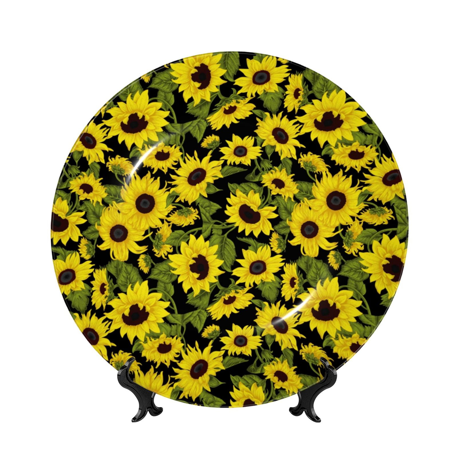 Yiaed Sunflowers In Vintage Print Bone China Decorative Plate Ceramic ...