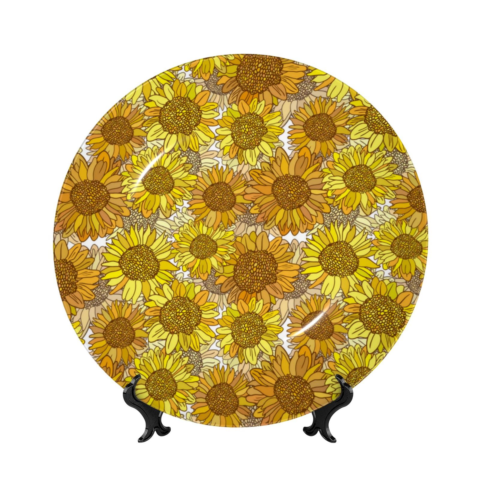 Yiaed Sunflowers1 Print Bone China Decorative Plate Ceramic Dinner ...