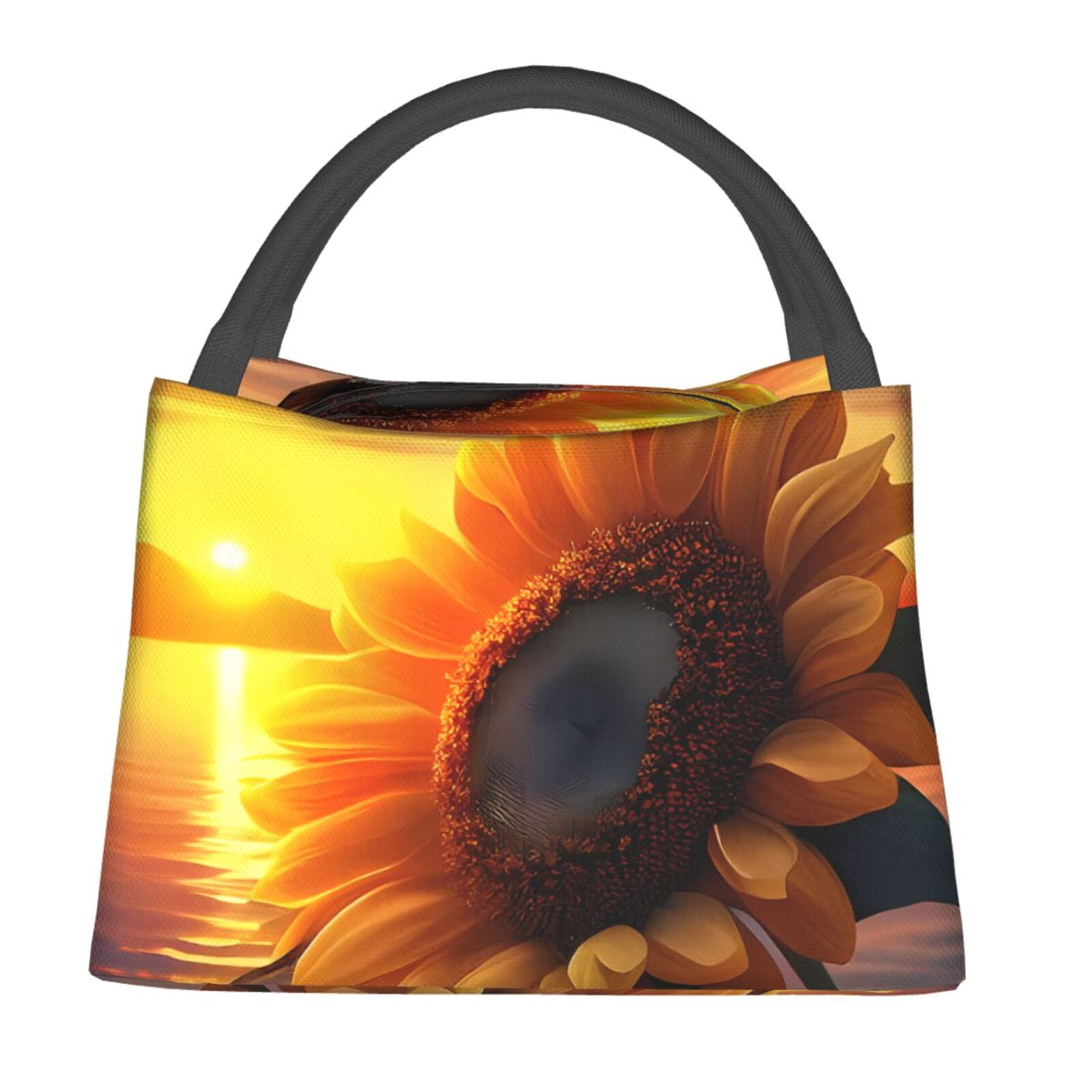 Yiaed Sunset Coast Sunflower Print Lunch box lunch bag Portable ...