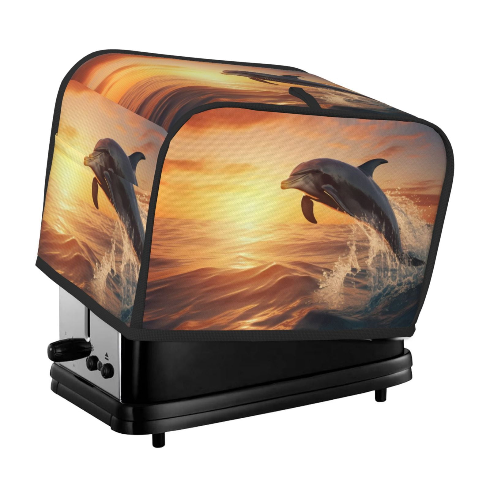 Yiaed Sunset Dancing Dolphin A Print Two Slice Bread Machine Cover ...