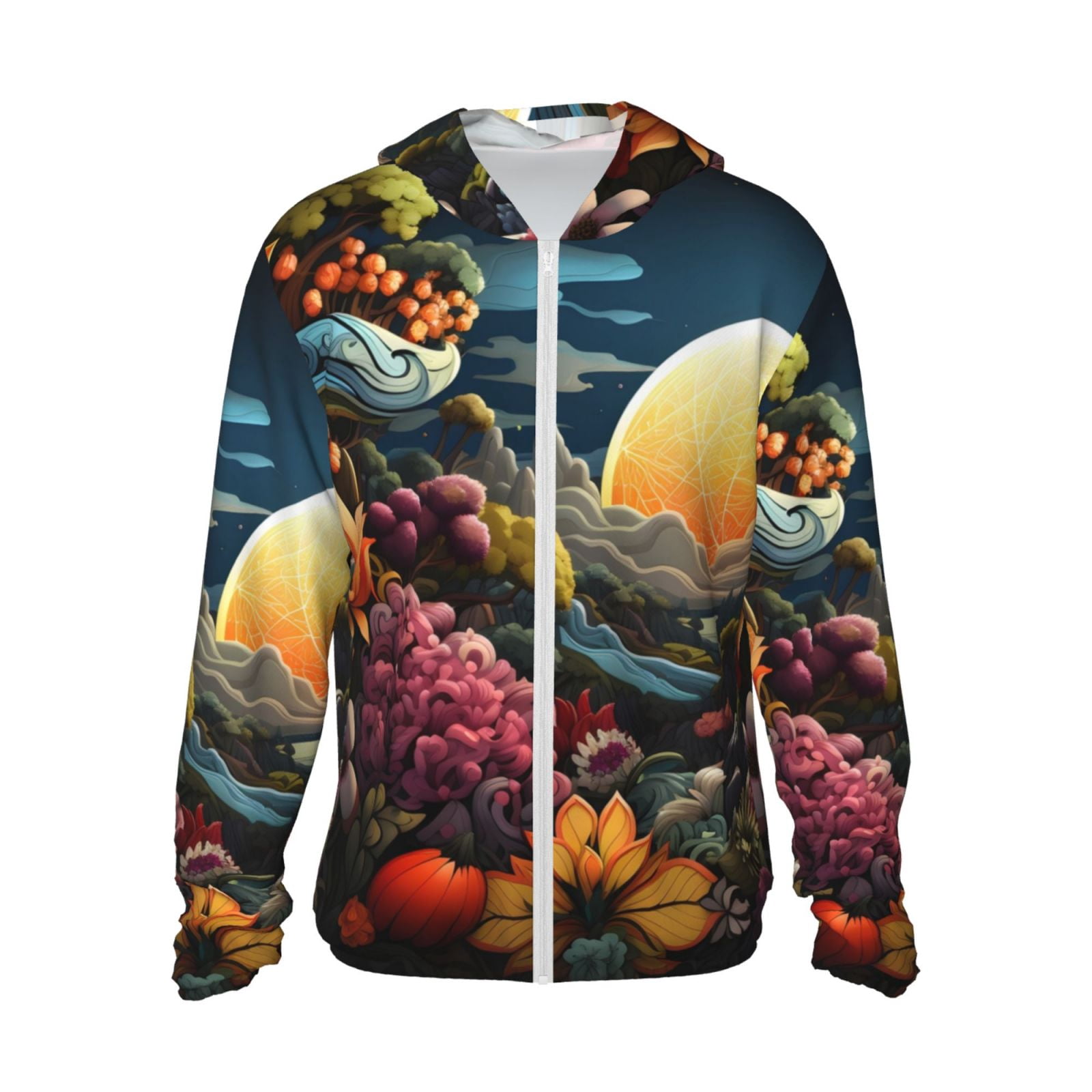 Yiaed Sunset Floral Fantasy Landscape Print Sun Shirts UPF 50 ...