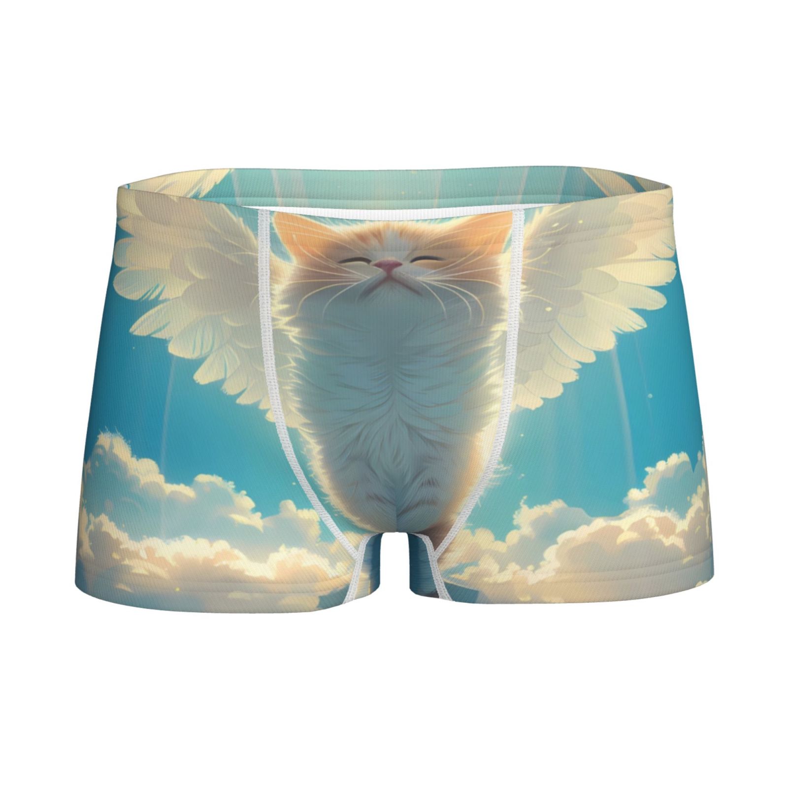 Yiaed Sunshine Cute Winged Cat Print Boys' Boxer Briefs Cotton Casual ...