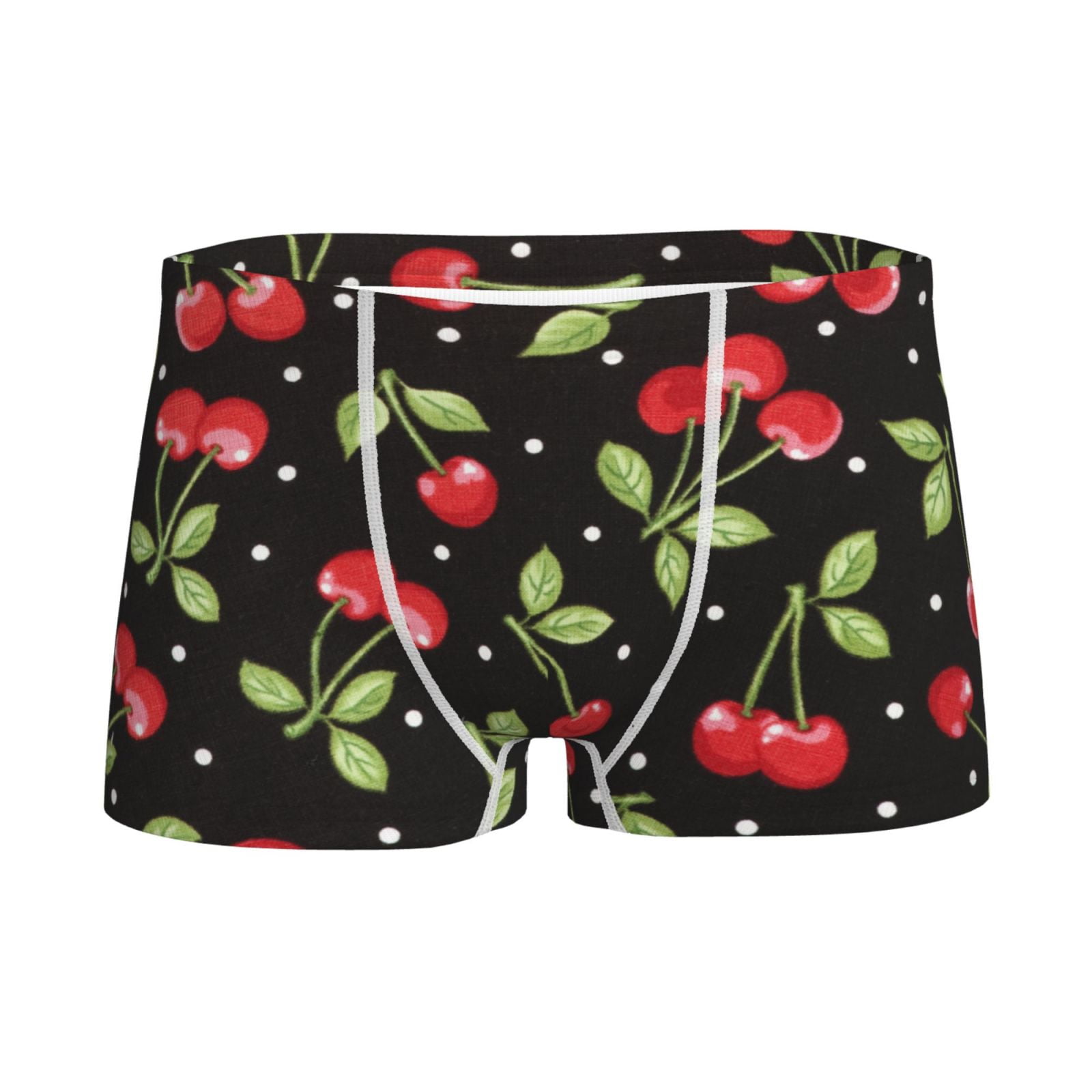 Yiaed Sweet Red Cherry Print Boys' Boxer Briefs Cotton Casual Stretch ...