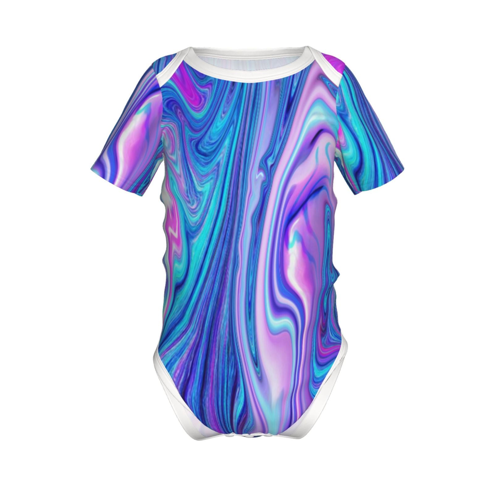 Yiaed Swirl Blue And Purple Print Infant Climbing Short Sleeve Onesie ...