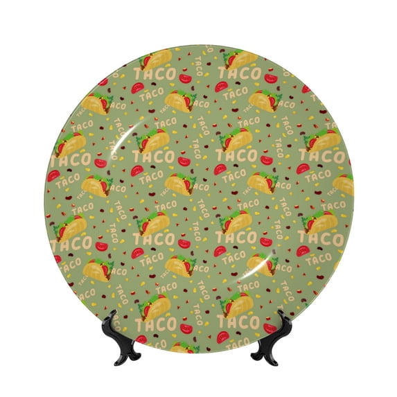 Yiaed Taco Print Bone China Decorative Plate Ceramic Dinner Plates Art ...