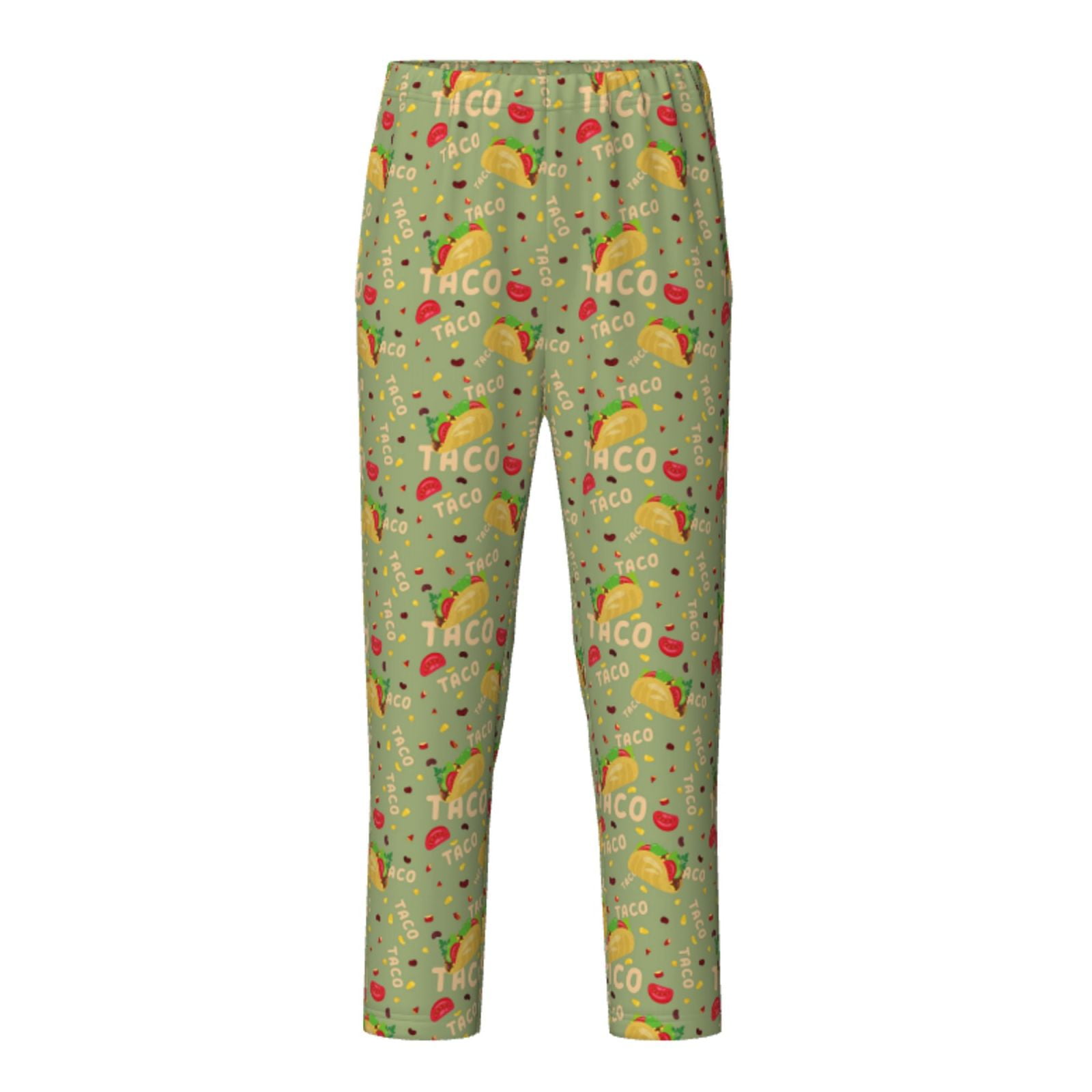 Yiaed Taco Print Teenagers' Lounge Pants, Loose PJ Bottoms, Long Pajama ...