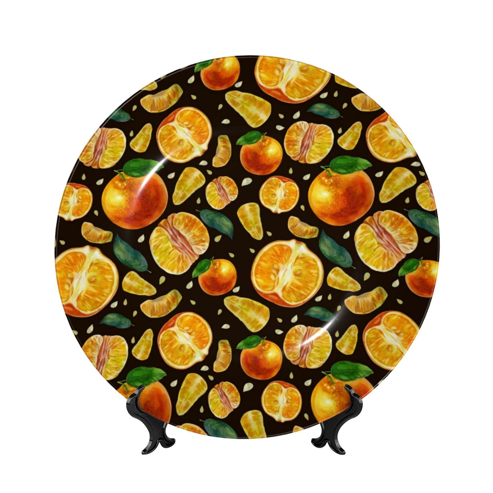 Yiaed Tangerine Print Bone China Decorative Plate Ceramic Dinner Plates ...