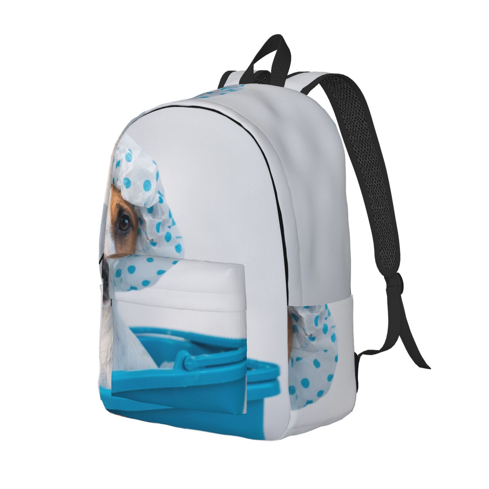 Yiaed Terrier Takes A Bath With Shower Cap Print Laptop Backpack Travel ...