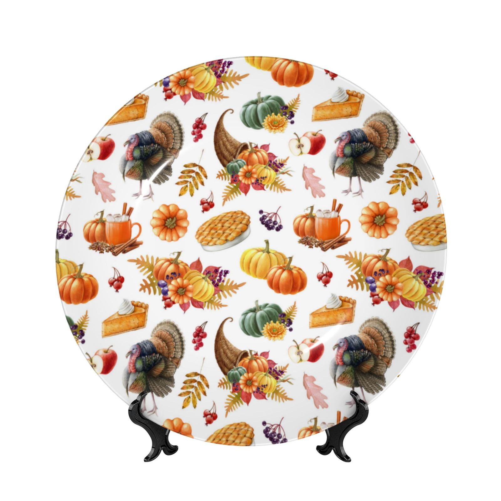 Yiaed Thanksgiving Turkeys 1 Print Bone China Decorative Plate Ceramic ...