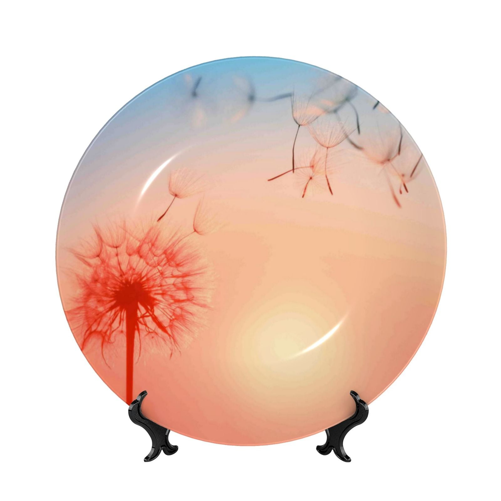 Yiaed The Sunset of Dandelion Print Bone China Decorative Plate Ceramic ...