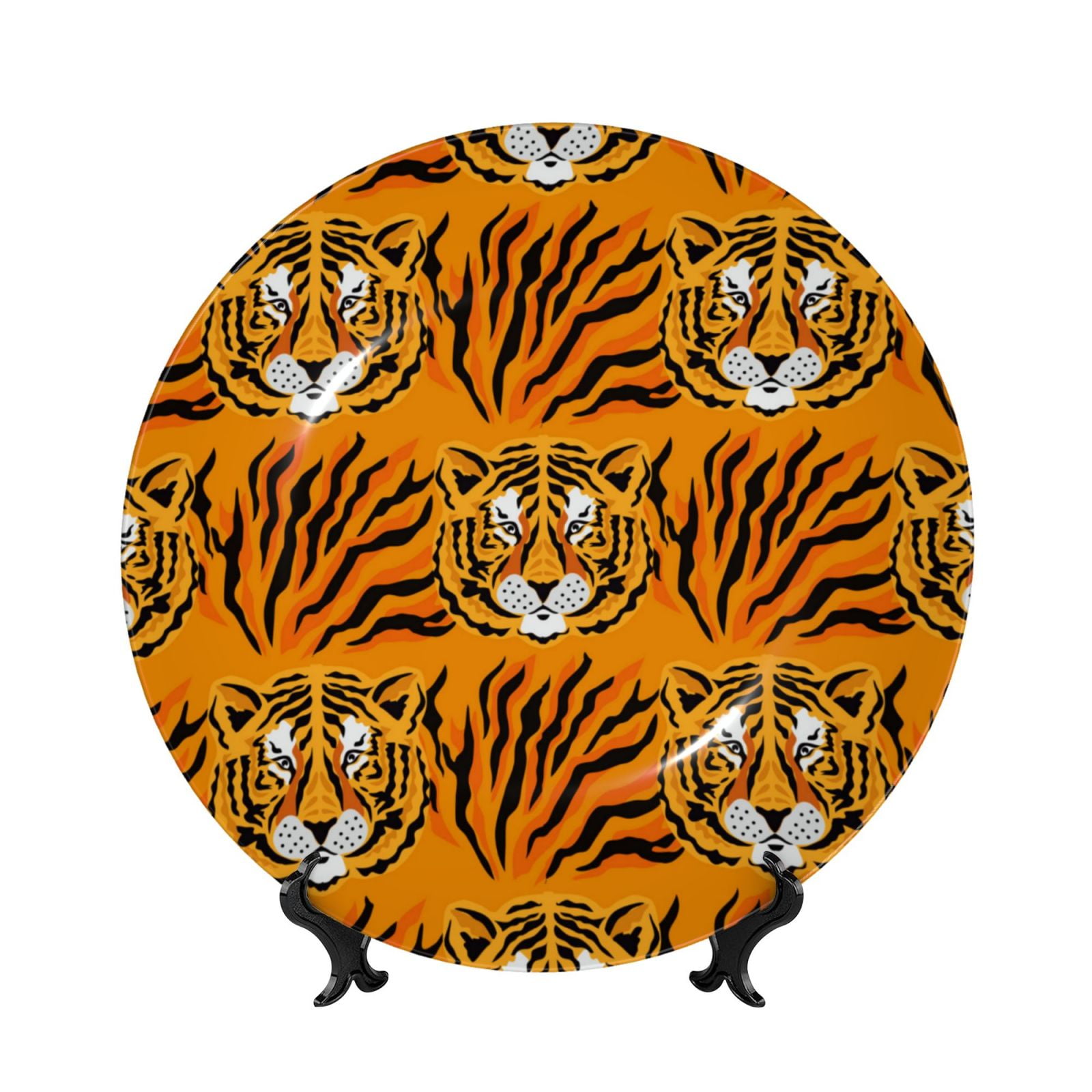 Yiaed Tiger Print Bone China Decorative Plate Ceramic Dinner Plates Art ...