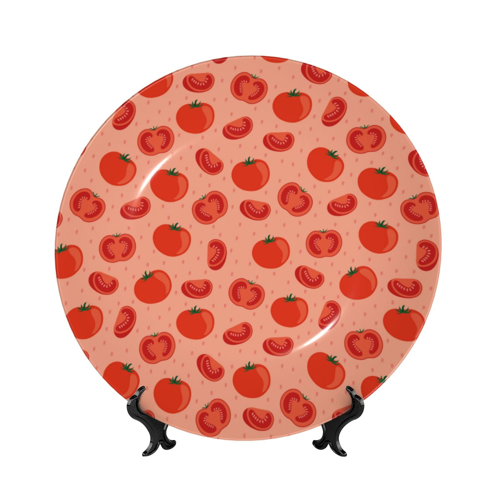 Yiaed Tomato Print Bone China Decorative Plate Ceramic Dinner Plates ...