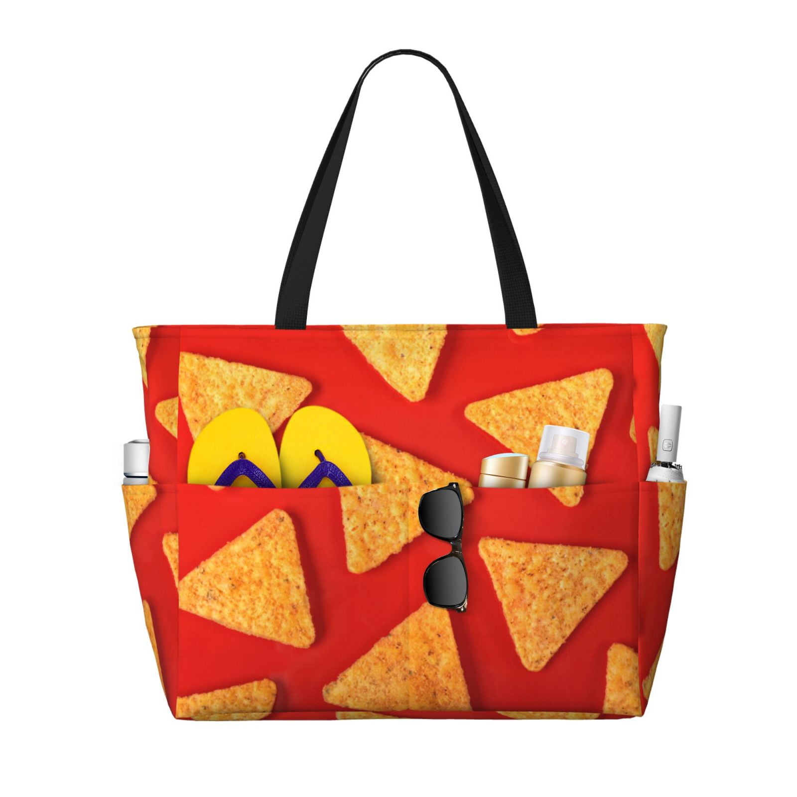 Yiaed Tortilla chips Print Large Capacity Beach Travel Bag - Waterproof ...