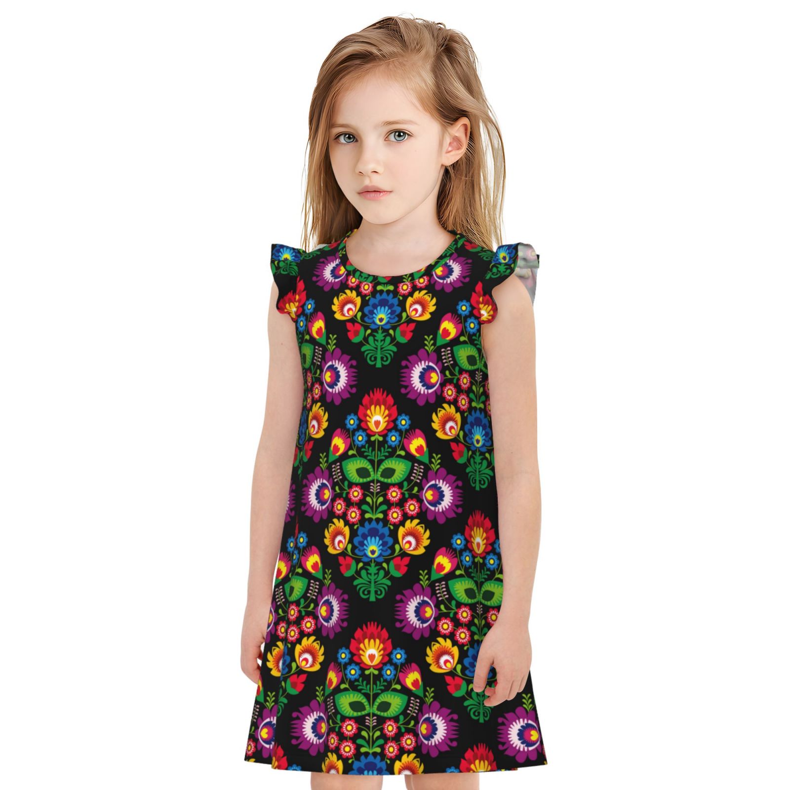 Yiaed Traditional Floral Polish Print Girls Nightgowns, Princess Pajama ...