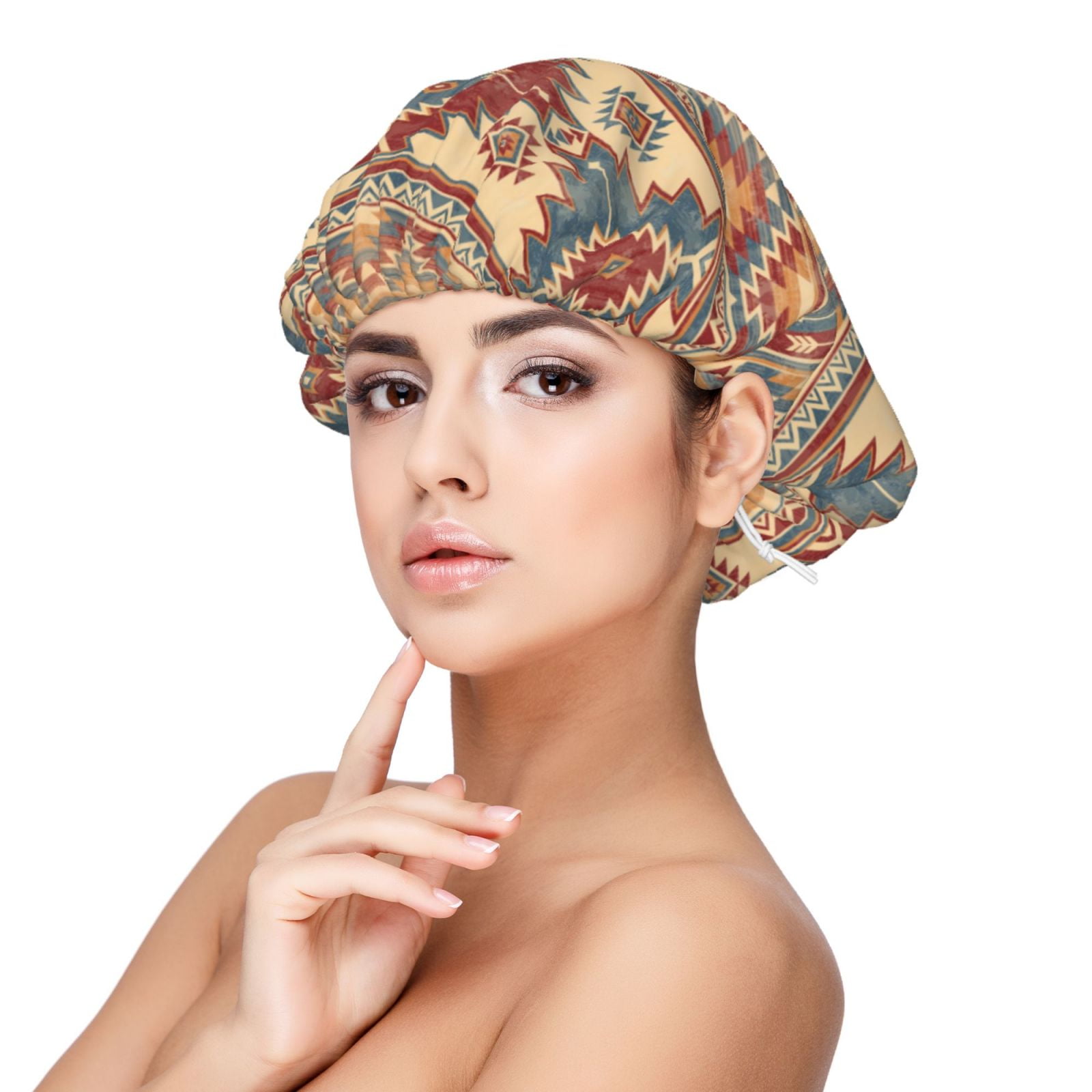 Yiaed Traditional Tribal Aztec Print Satin Bonnet Silk Bonnet Hair ...