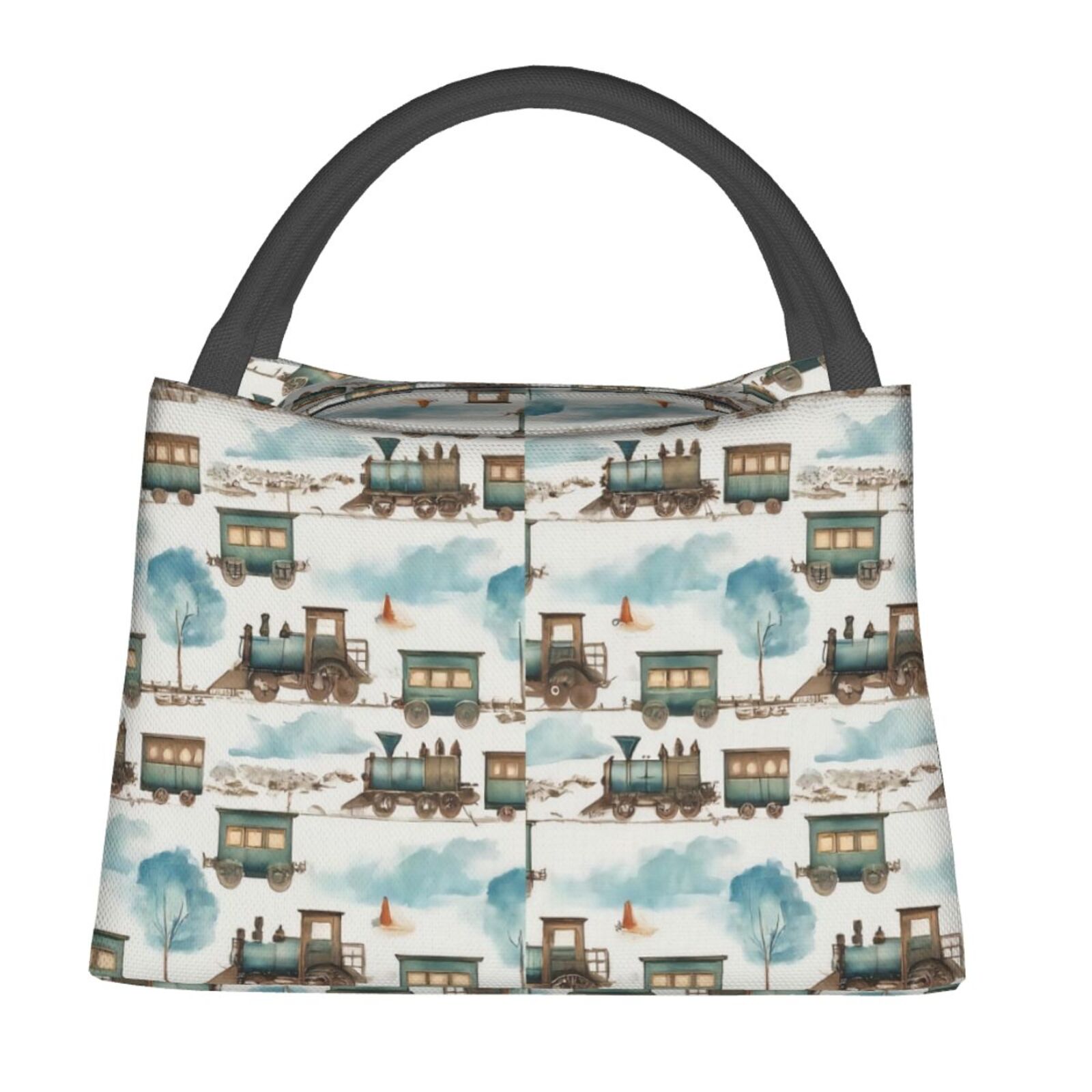 Yiaed Transport Train Print Lunch box lunch bag Portable Insulated ...