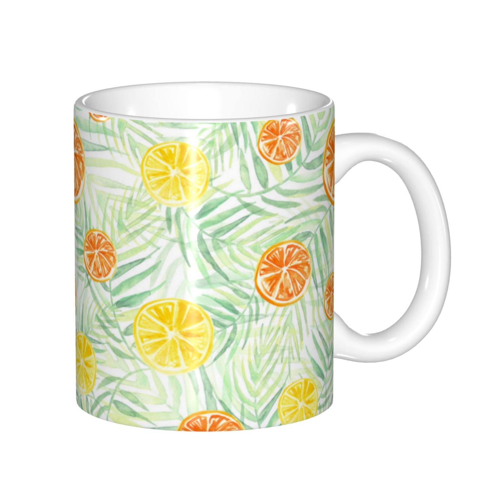 Yiaed Tree Palms Lemon Print Ceramics Coffee,Large Handle Design,Extra ...