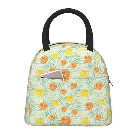 Yiaed Tree Palms Lemon Print Lunch Bag Adult Insulated Lunch Box ...