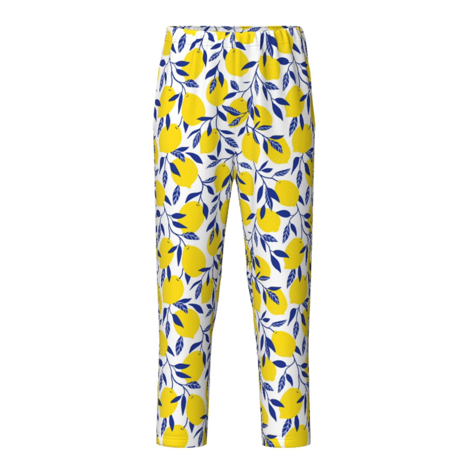 Yiaed Tropical Lemon Print Teenagers' Lounge Pants, Loose PJ Bottoms ...