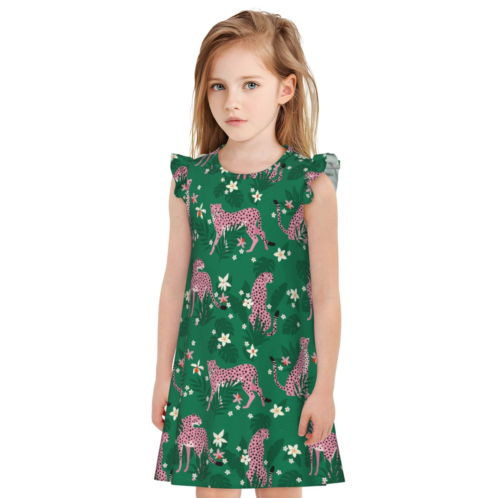 Yiaed Tropical Leopard Print Girls Nightgowns, Princess Pajama Dresses ...