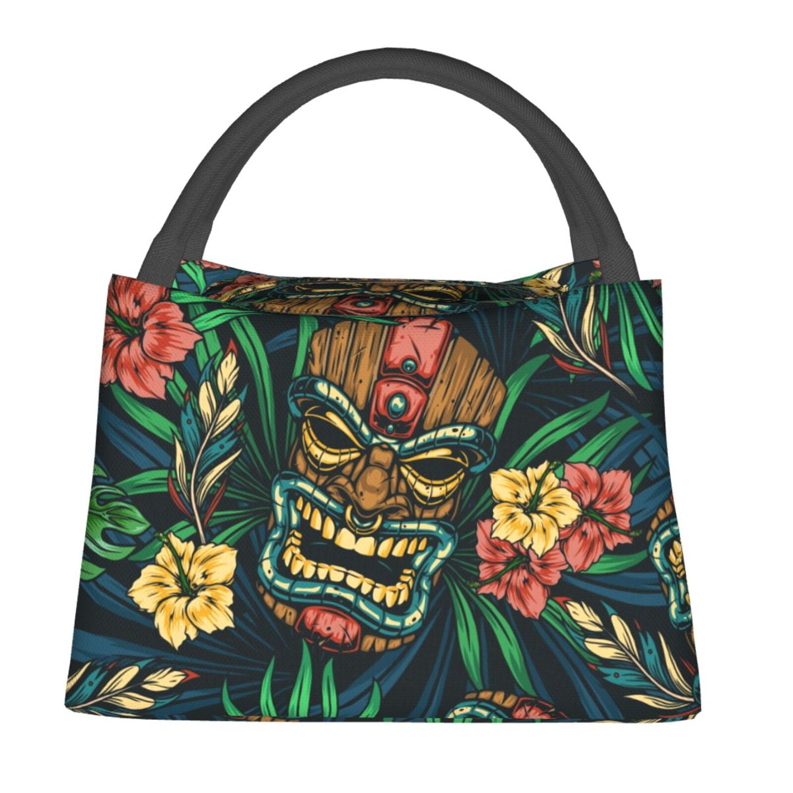 Yiaed Tropical Tribe Mask Print Lunch box lunch bag Portable Insulated ...