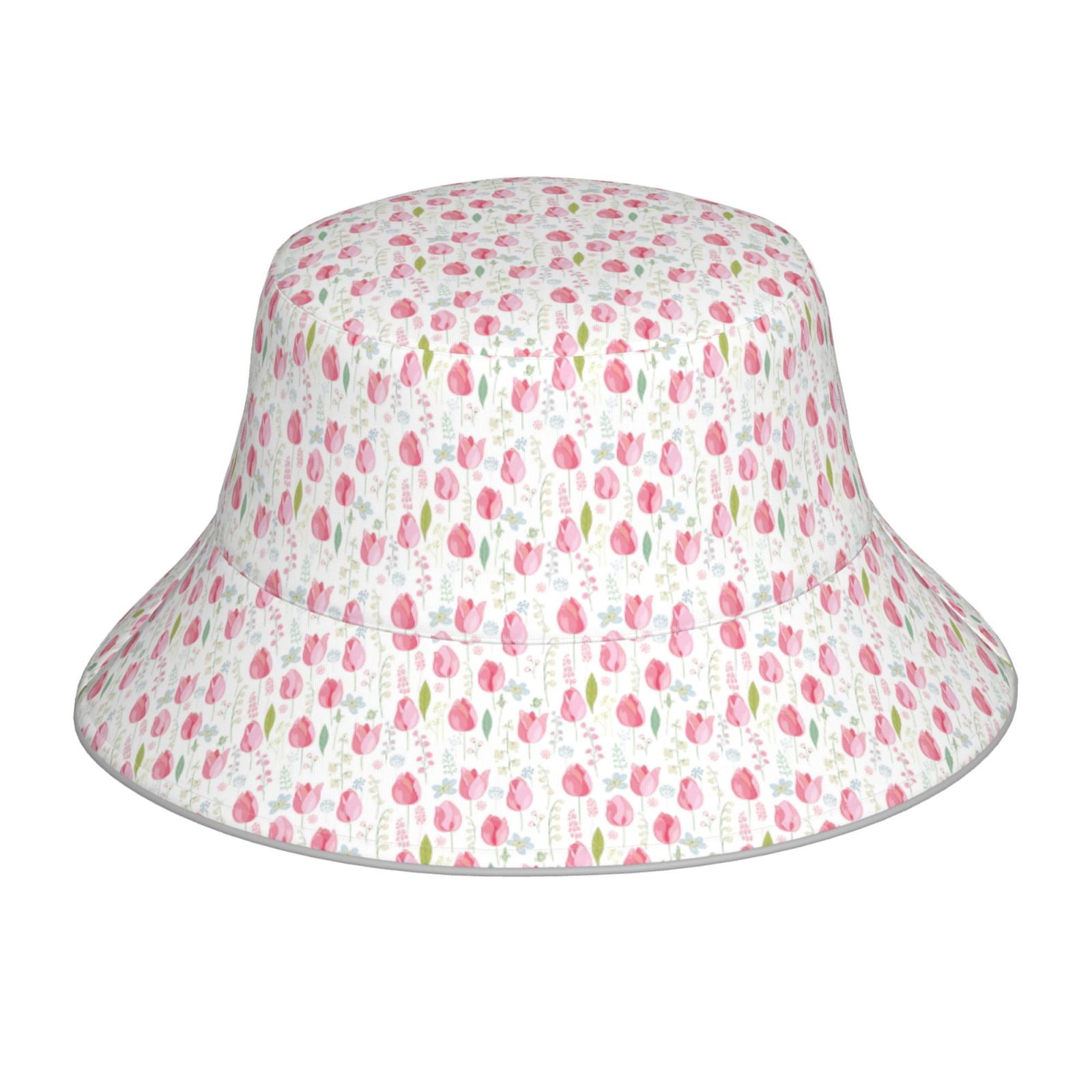 Yiaed Tulips Flowers Print Reflective Stripe Bucket Hat Unisex Funny ...