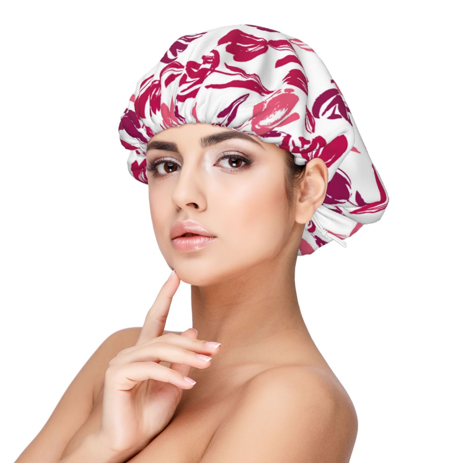 Yiaed Tulips Flowers Print Satin Bonnet Silk Bonnet Hair Bonnet for ...