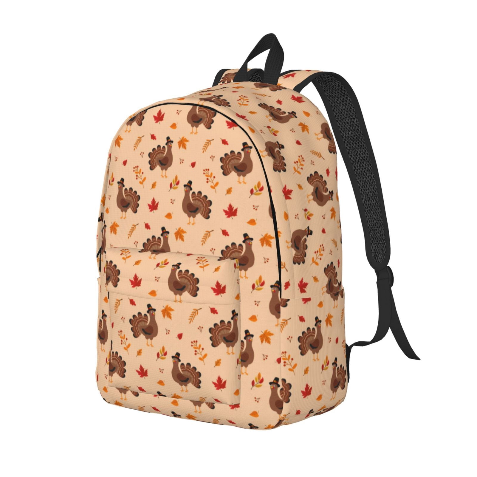 Yiaed Turkey And Autumn Leaves Print Laptop Backpack Travel Canvas ...