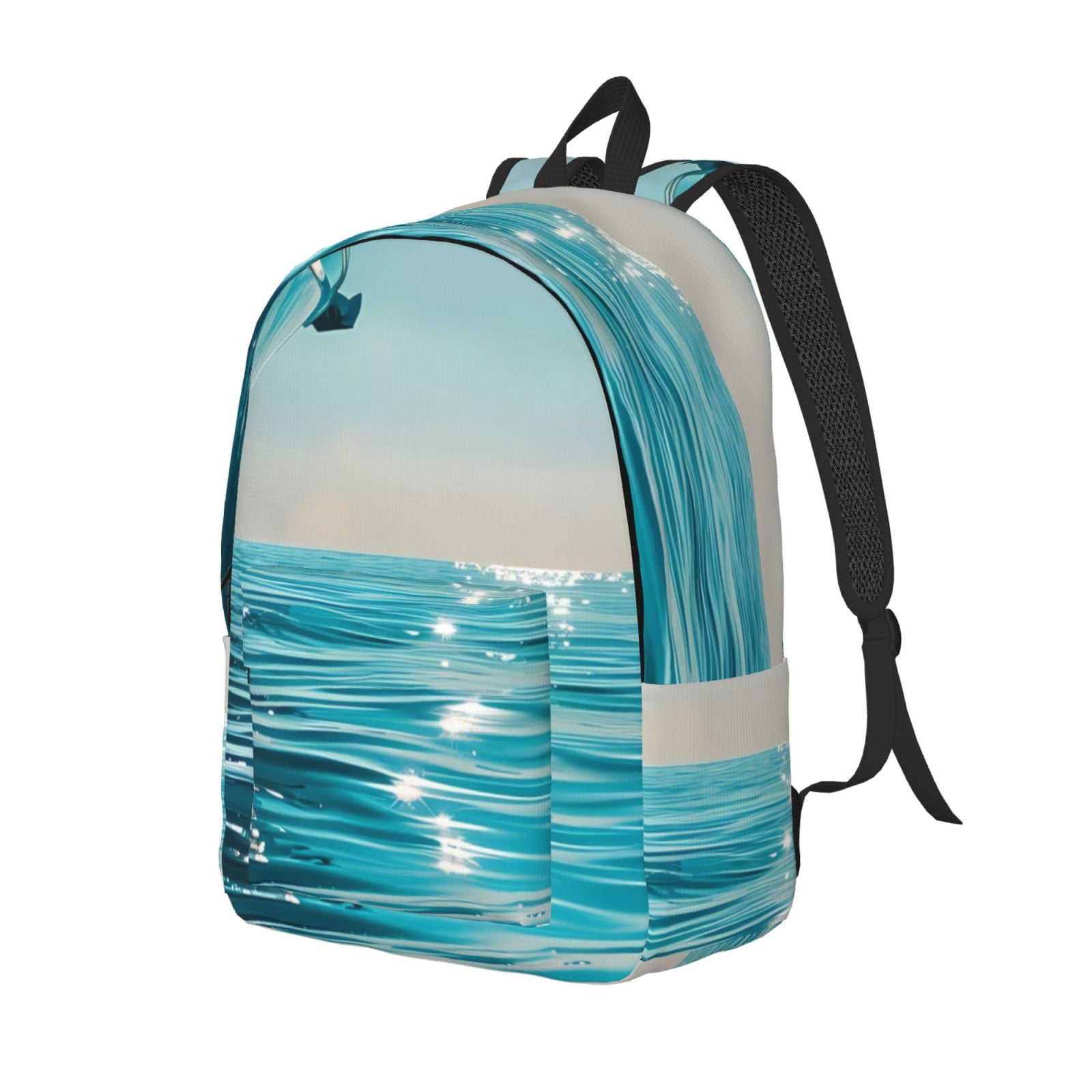 Yiaed Turquoise Ocean Reflection Print Laptop Backpack Travel Canvas ...