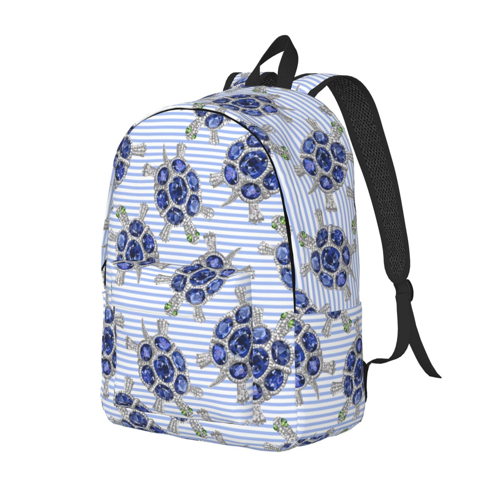 Yiaed Turtle with Blue Stones Print Print Laptop Backpack Travel Canvas ...